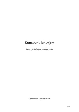 Cas reakcja,a droga hamowania | PDF