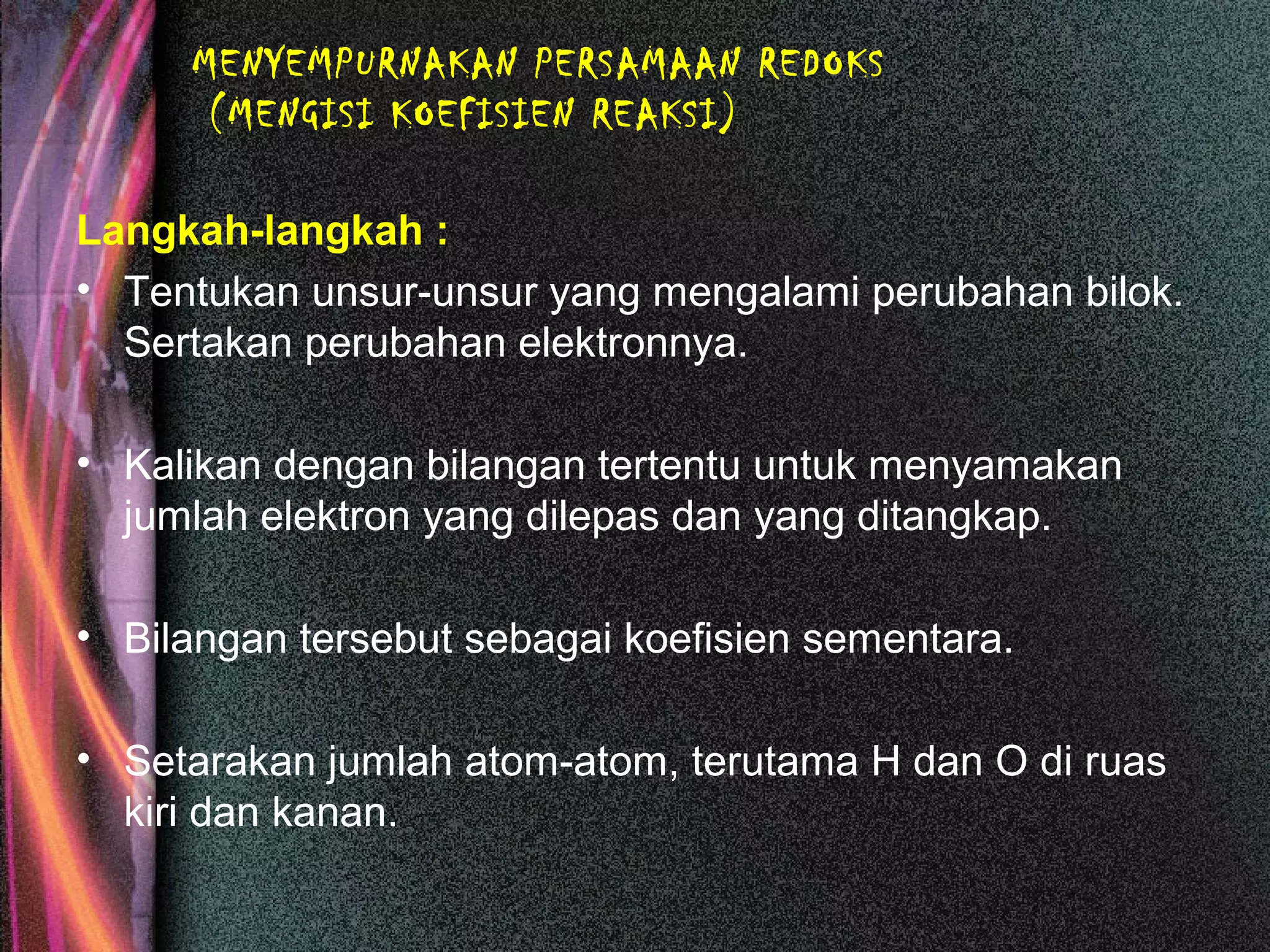 Reaksi oksidasi-reduksi | PPT