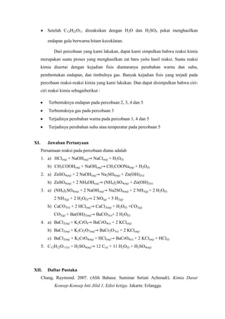 Reaksi reaksi kimia | DOCX