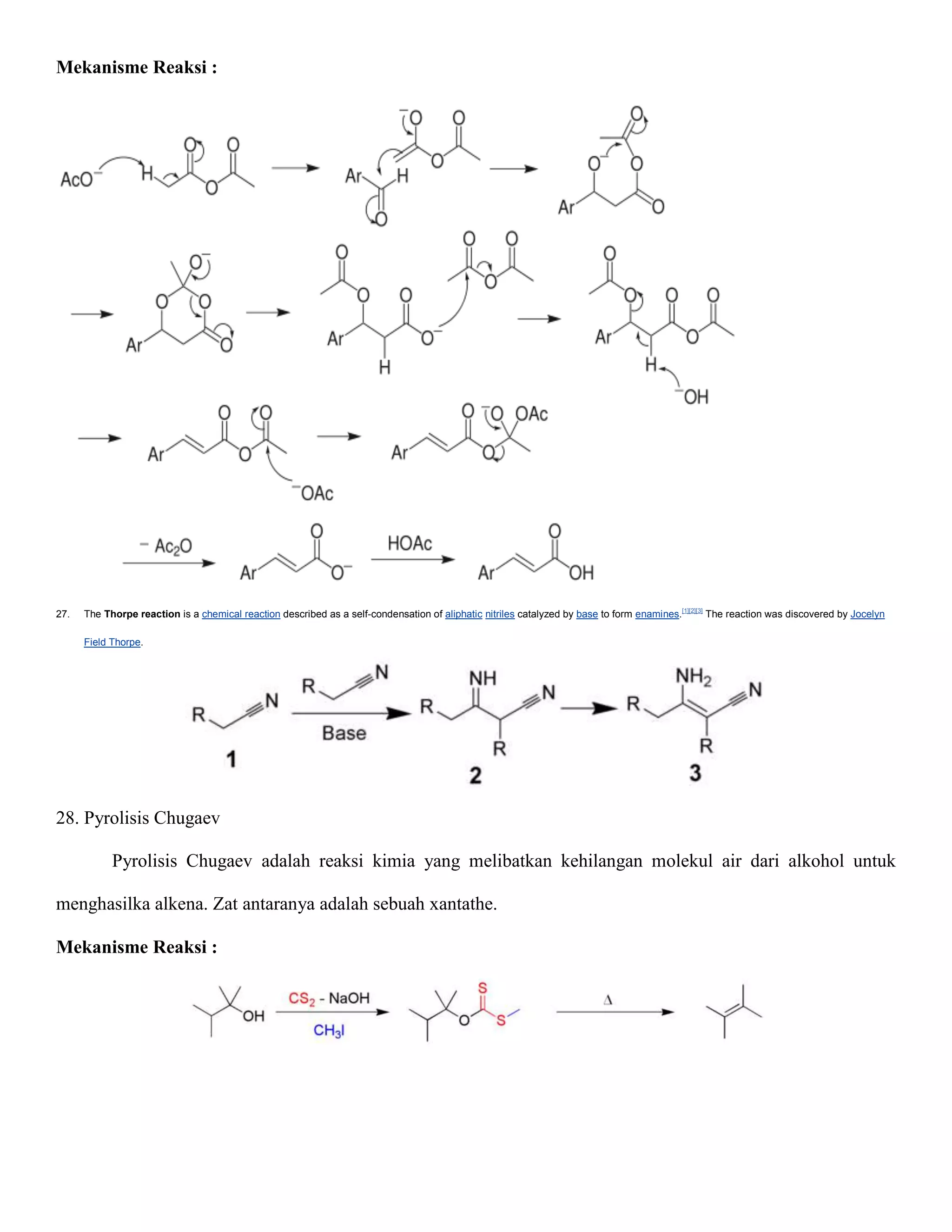 Reaksi reaksi sintesis senyawa organik | DOCX