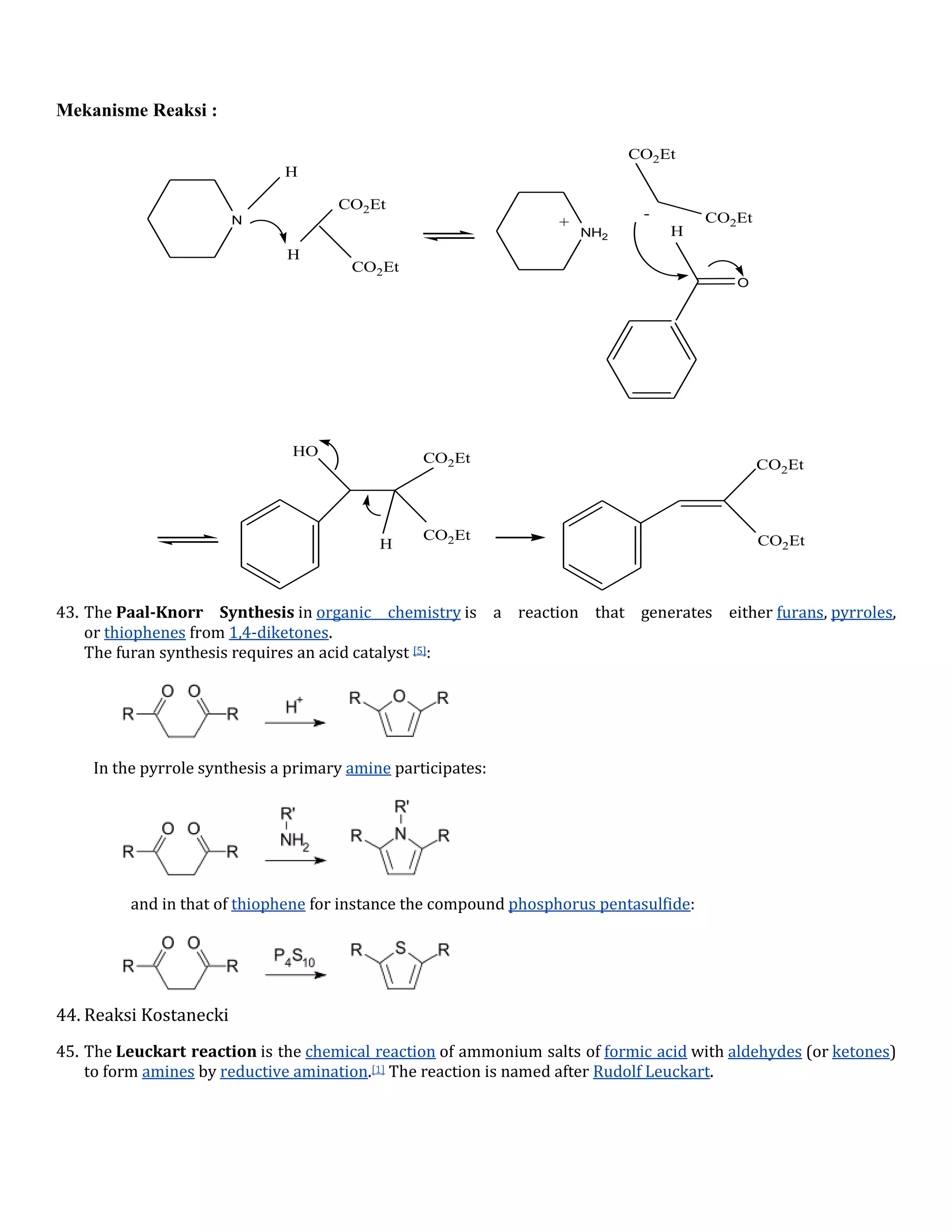Reaksi reaksi sintesis senyawa organik | DOCX