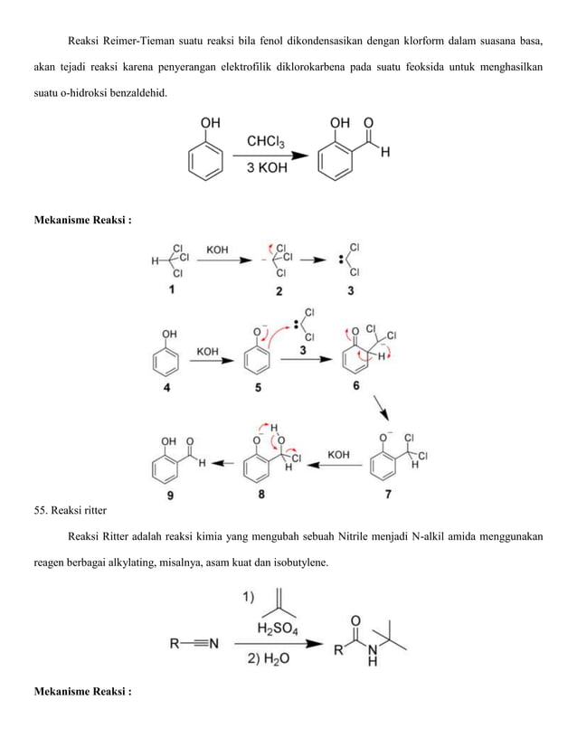 Reaksi reaksi sintesis senyawa organik | DOCX
