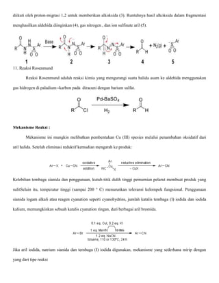 Reaksi reaksi sintesis senyawa organik | DOCX