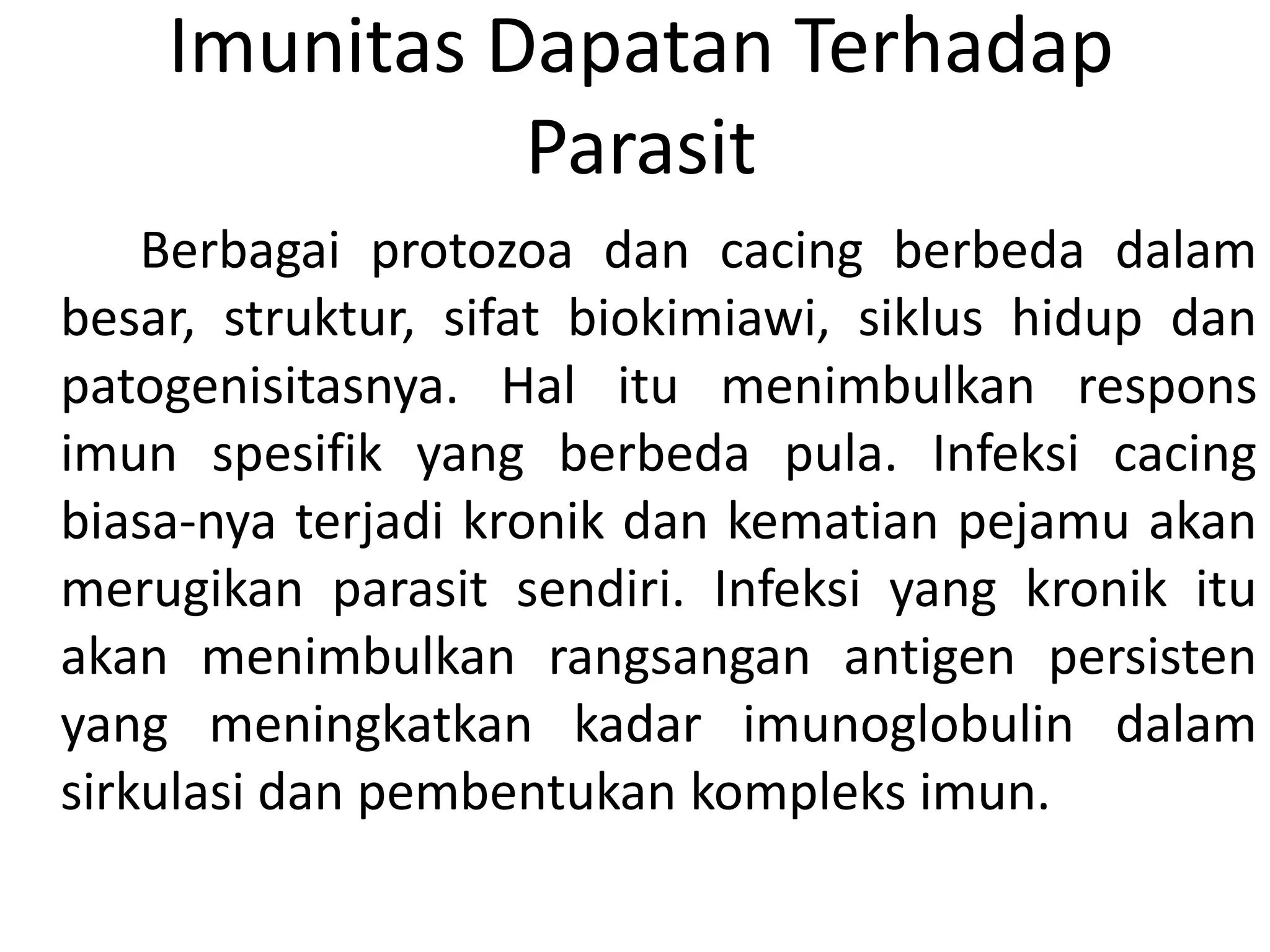 Reaksi imun terhadap infeksi bakteri dan parasit | PPTX
