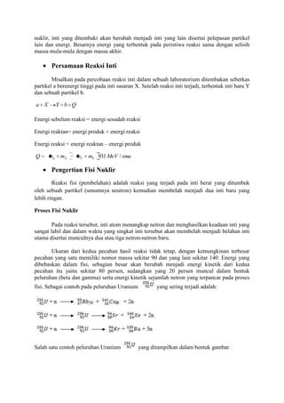 Reaksi Inti (Makalah Fisika) | DOCX