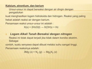 Reaksi unsur golongan II A | PPTX
