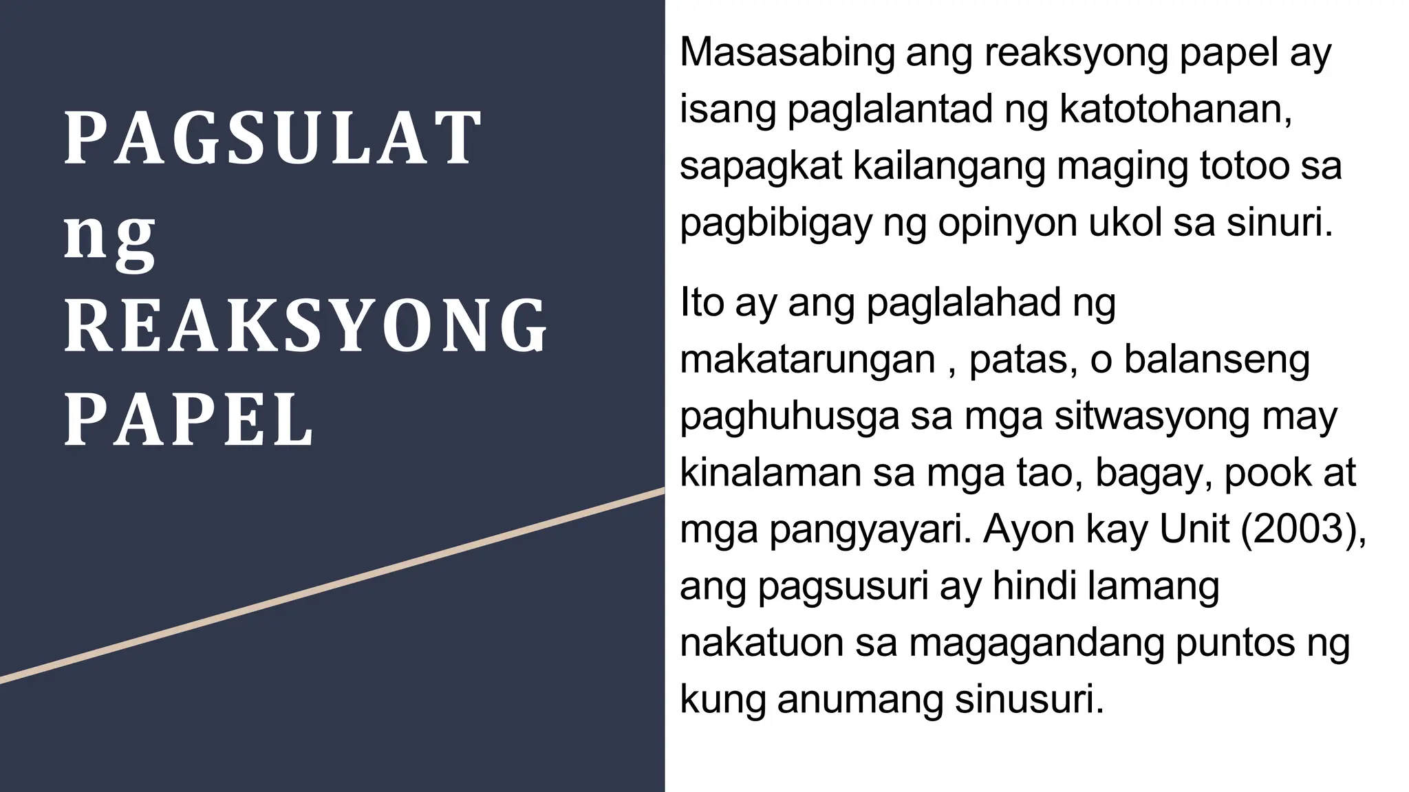 Reaksyong Papel. Pagbasa at Pagsusuri ng Teksto | PPTX