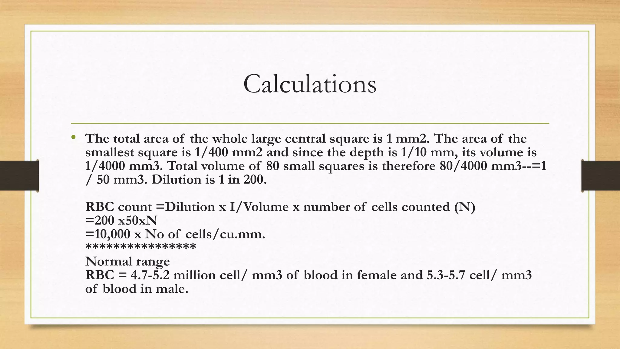ENUMERATION OF RBCS | PPTX