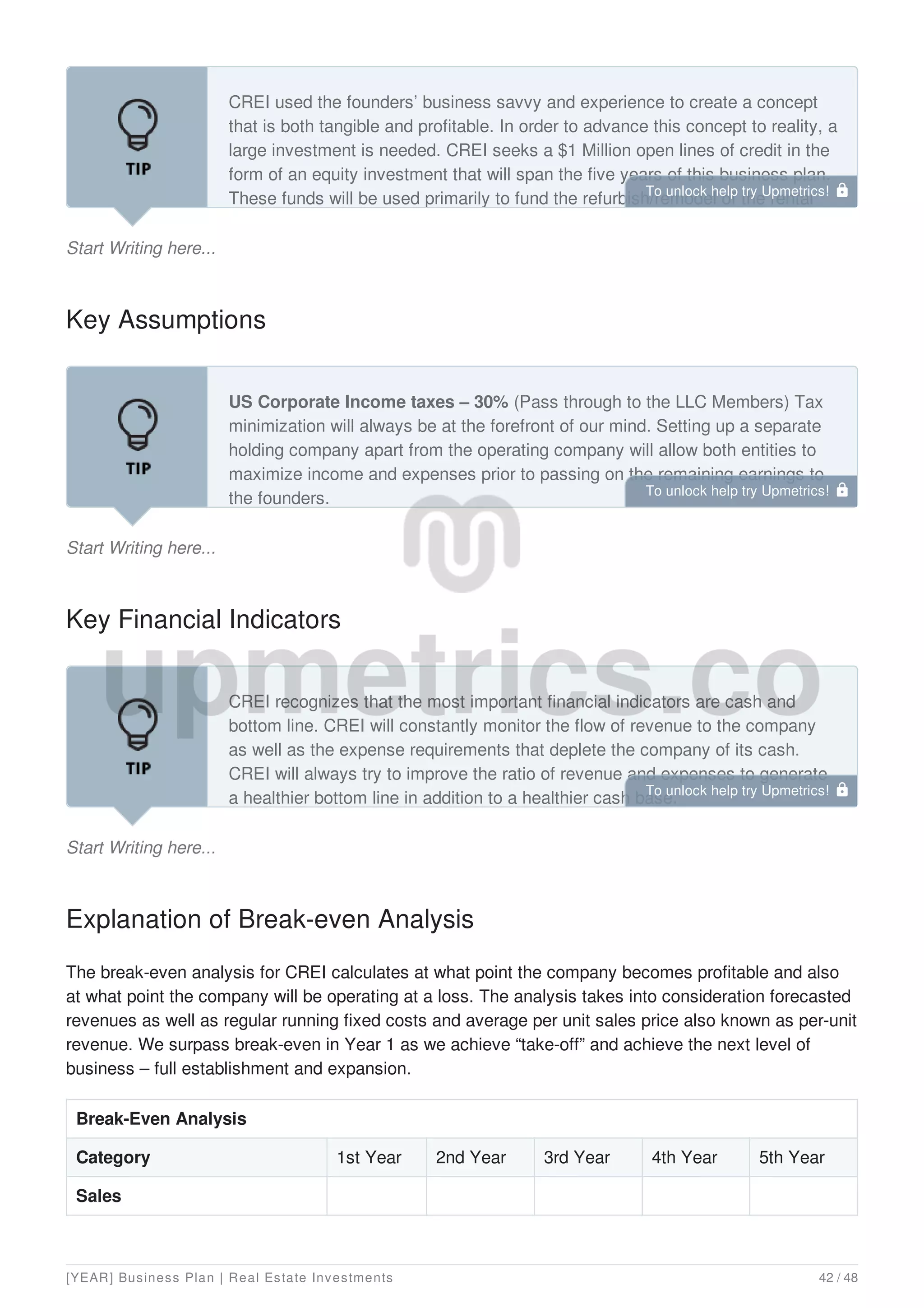 Real estate investment business plan example | PDF