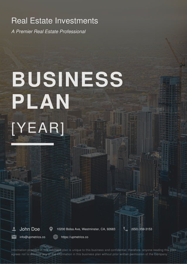 Real estate investment business plan example | PDF