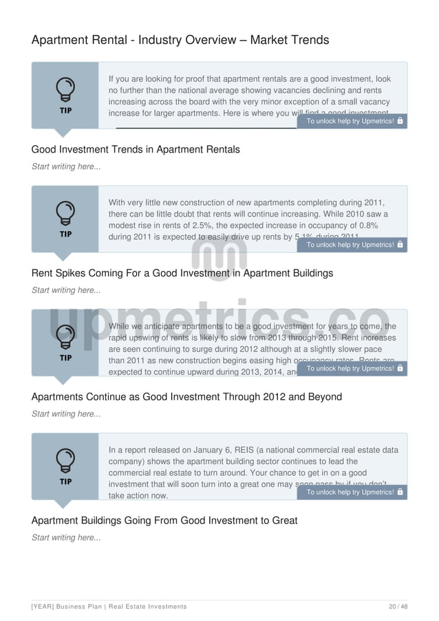 Real estate investment business plan example | PDF