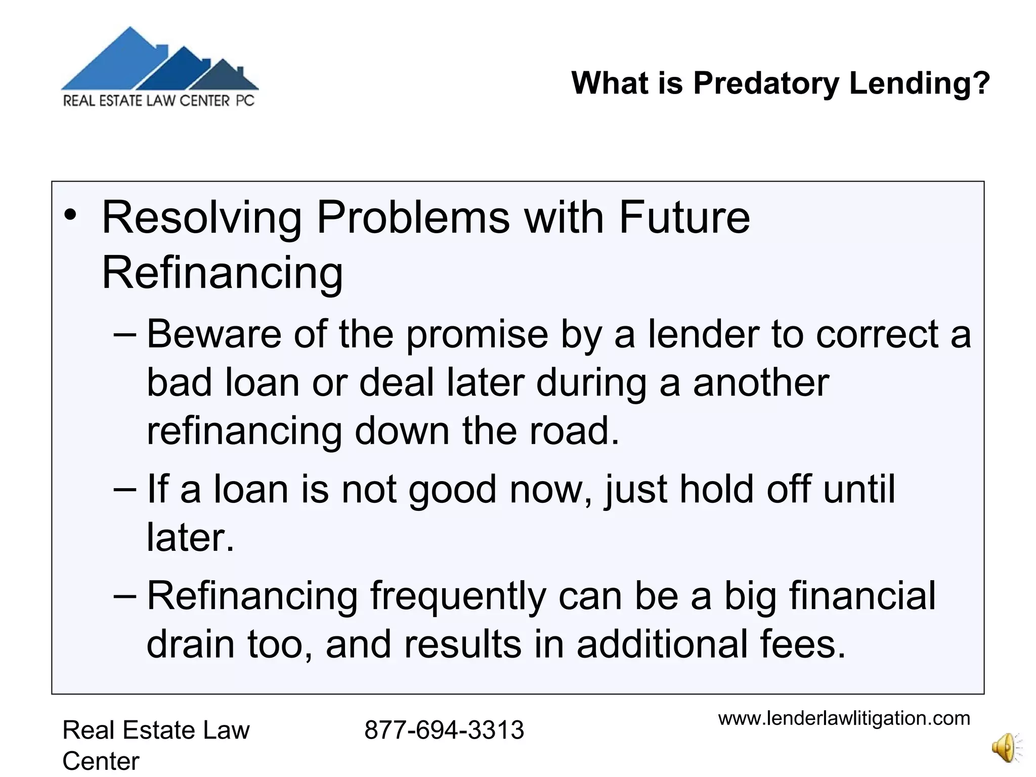 Real Estate Law Center: What is Predatory Lending? | PPT