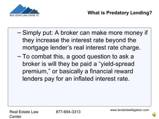 Real Estate Law Center: What is Predatory Lending? | PPT