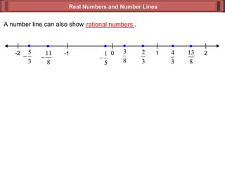 Real Numbers & Number Lines (Geometry 2_1) | PPT