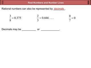 Real Numbers & Number Lines (Geometry 2_1) | PPT