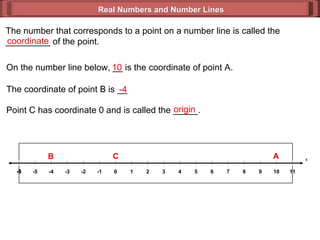 Real Numbers & Number Lines (Geometry 2_1) | PPT