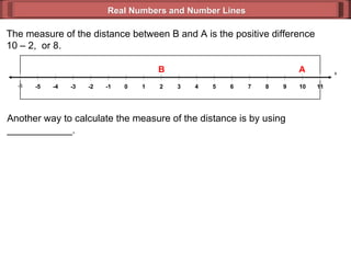Real Numbers & Number Lines (Geometry 2_1) | PPT