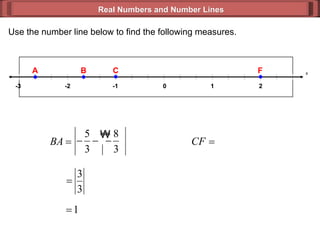 Real Numbers & Number Lines (Geometry 2_1) | PPT