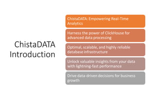 Building Real-Time Analytics Infrastructure on ClickHouse with ChistaDATA | PPT