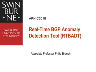 RBADT: An RQA Based BGP Anomaly Detection Tool | PPT