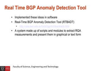 RBADT: An RQA Based BGP Anomaly Detection Tool | PPT