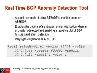 RBADT: An RQA Based BGP Anomaly Detection Tool | PPT