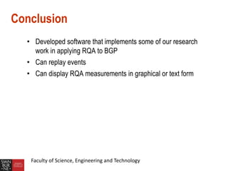 RBADT: An RQA Based BGP Anomaly Detection Tool | PPT