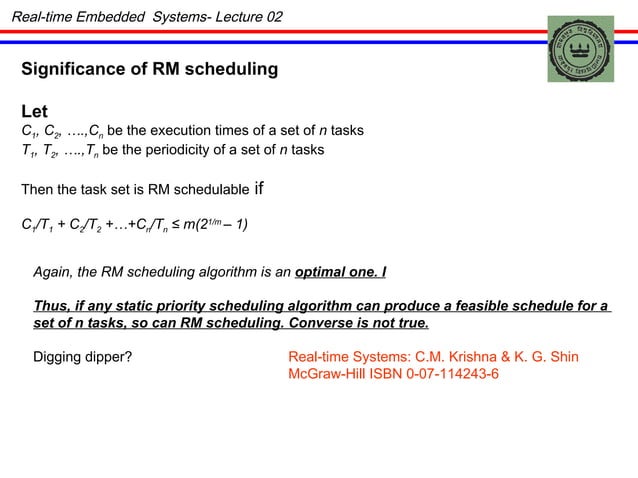 Real Time Embedded System Lec 02 Ppt Operating Systems Computer Software And Applications