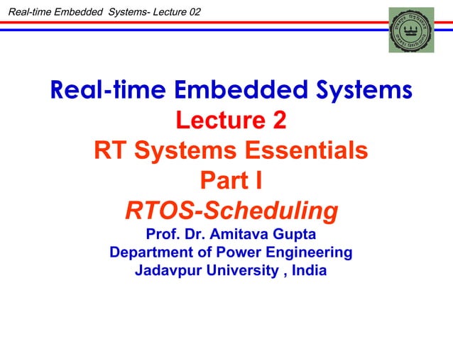 Real time-embedded-system-lec-02 | PPT