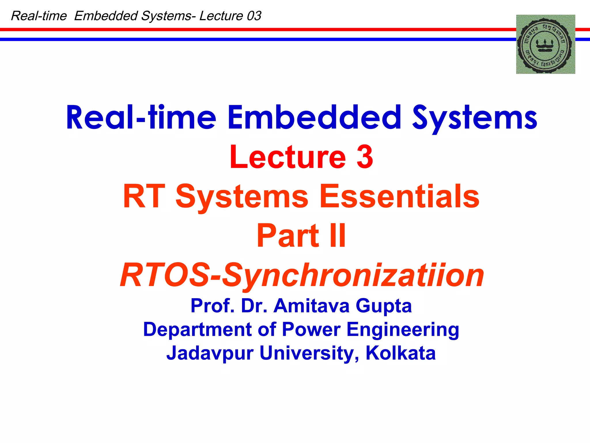 Real time-embedded-system-lec-03 | PPT