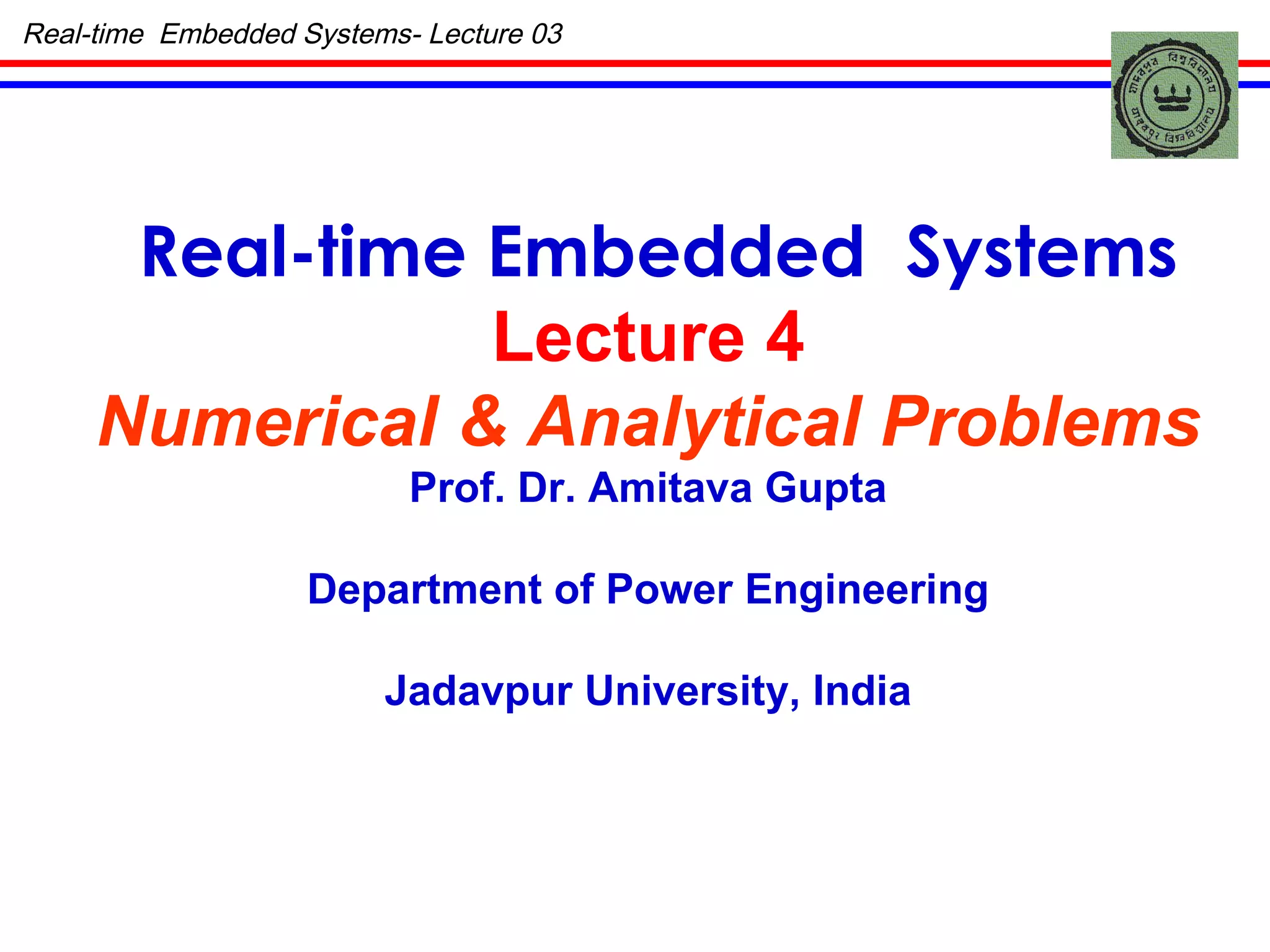 Real time-embedded-system-lec-04 | PPT | Operating Systems | Computer ...