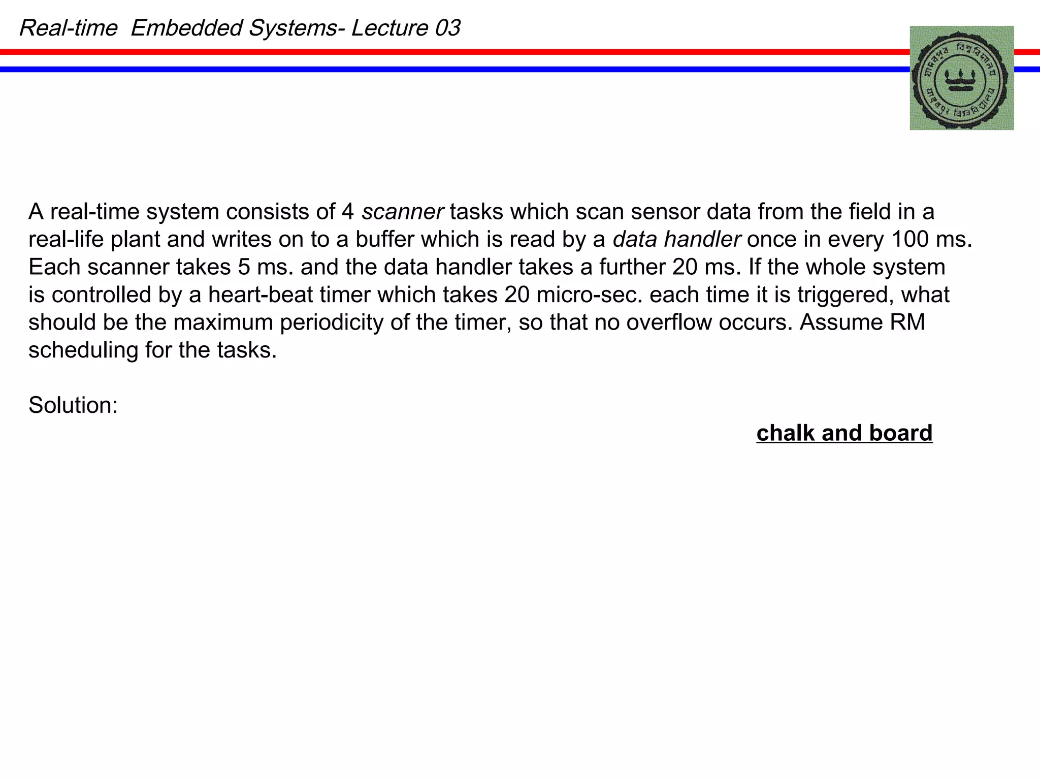 Real time-embedded-system-lec-04 | PPT | Operating Systems | Computer Software and Applications