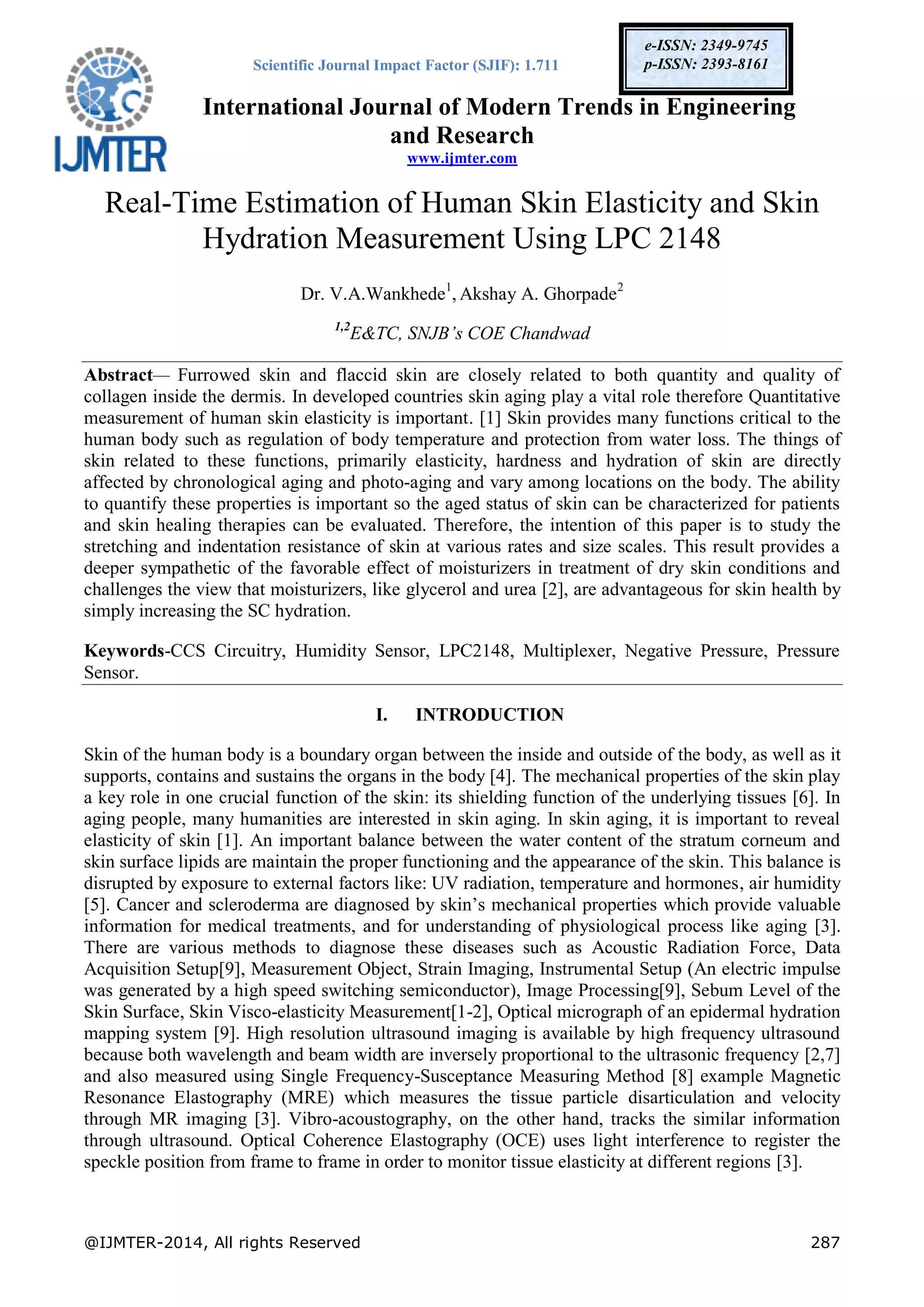 Real-Time Estimation of Human Skin Elasticity and Skin Hydration ...