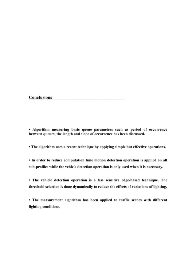 Real Time Image Processing Applied To Traffic Queue Detection Algorithm Pdf