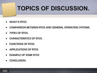 Embedded RTOS system with types and features | PPT