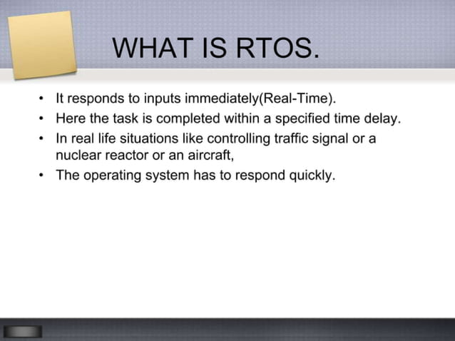 Embedded RTOS system with types and features | PPT