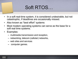 Embedded RTOS system with types and features | PPT