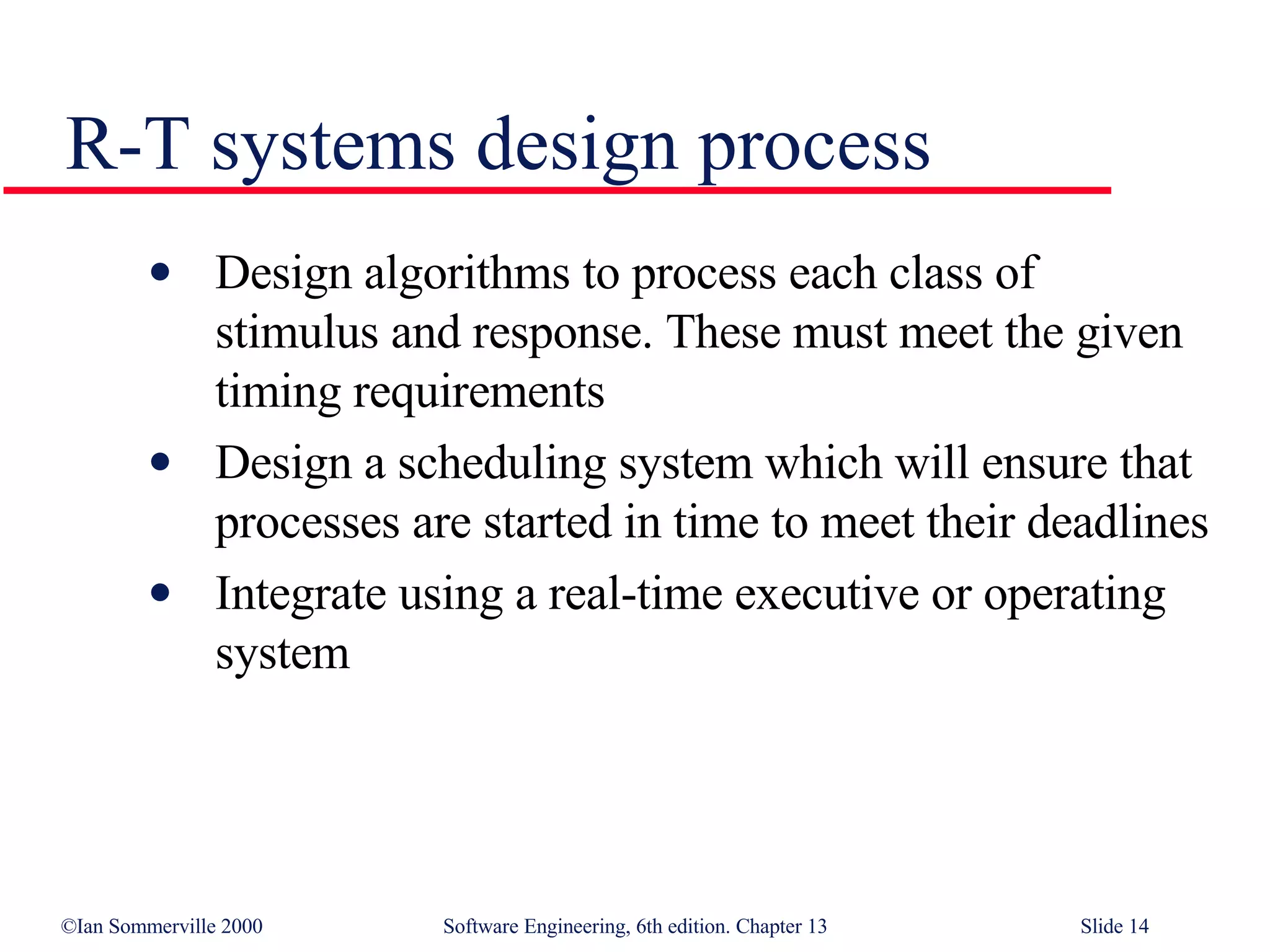 Real Time Software Design in Software Engineering SE13 | PPT
