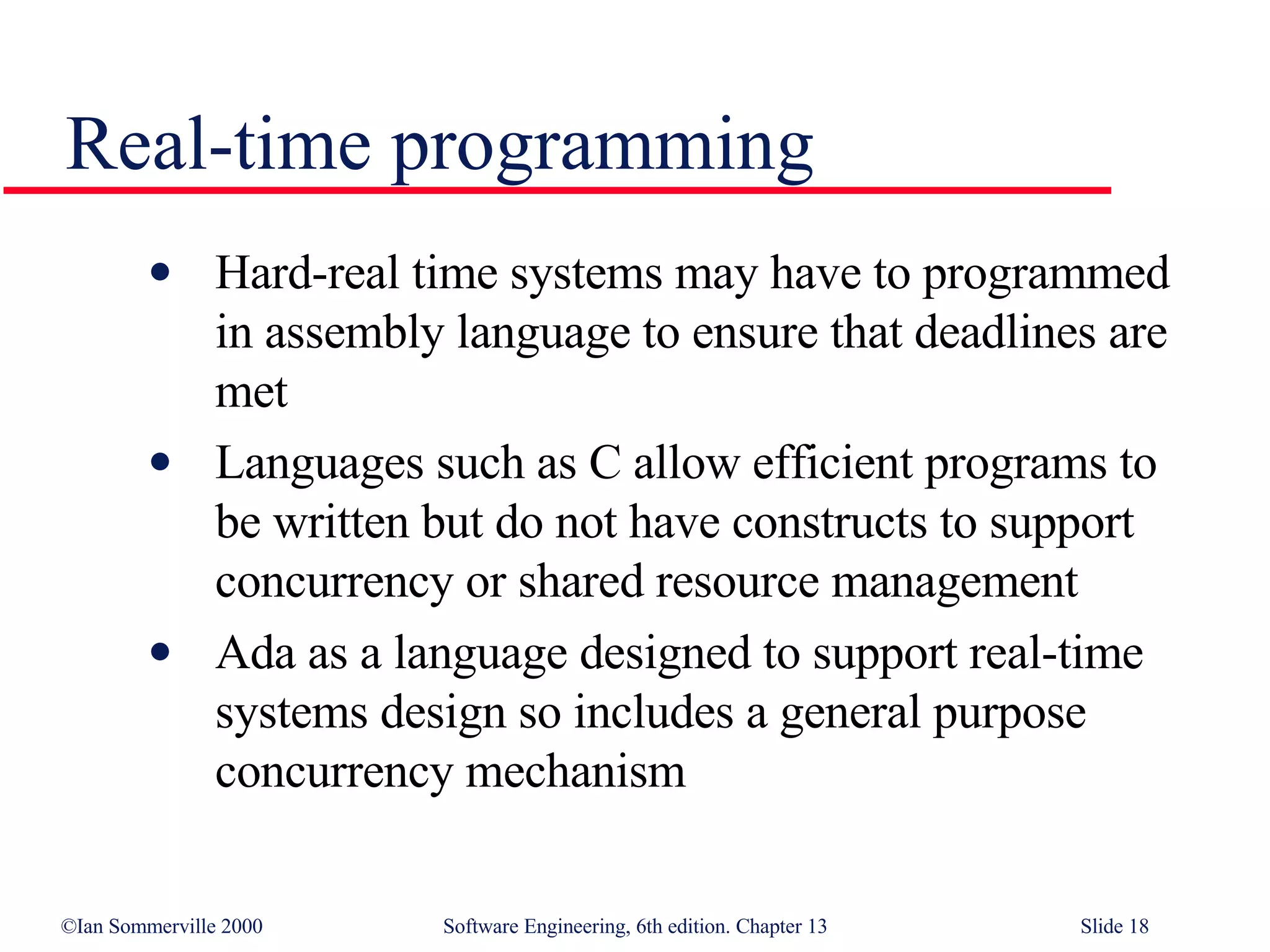 Real Time Software Design in Software Engineering SE13 | PPT
