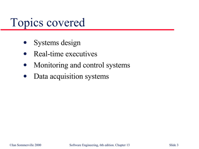Real Time Software Design in Software Engineering SE13 | PPT