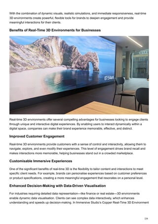 Real-Time 3D Environments: Enhancing Client Engagement | PDF