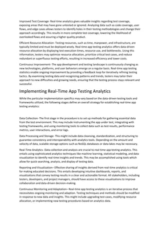 Real-Time App Testing Analytics The Key to Data-Driven Testing ...