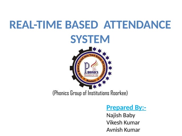 Real-Time RFID based Attandance System.pptx | Technology & Computing