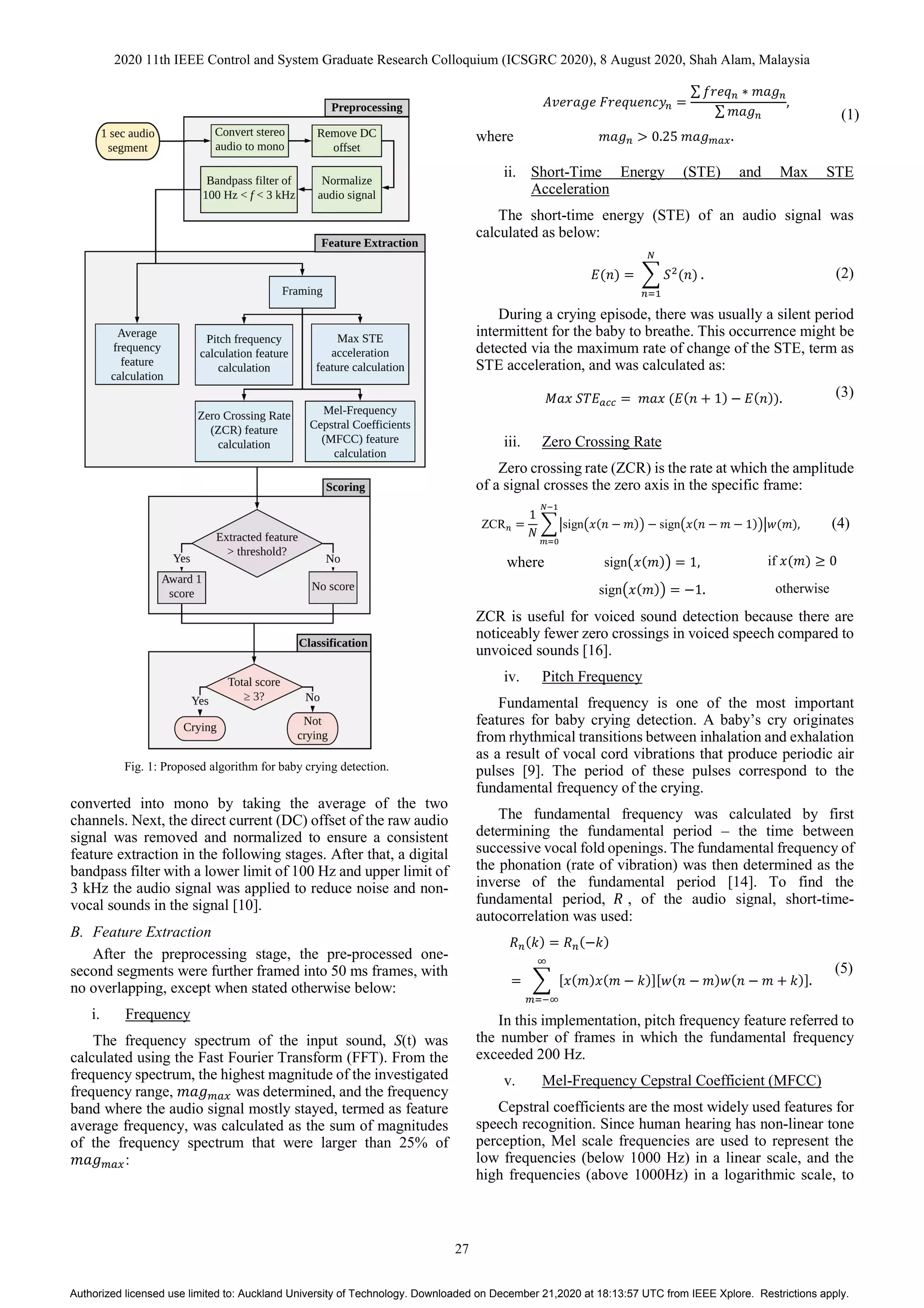 Real time baby crying detection in the noisy everyday environment | PDF