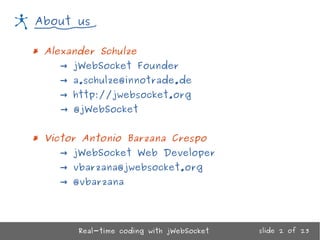 Real time coding with jWebSocket | PPT