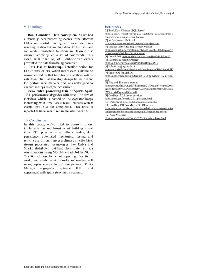 Real time data-pipeline from inception to production | PDF