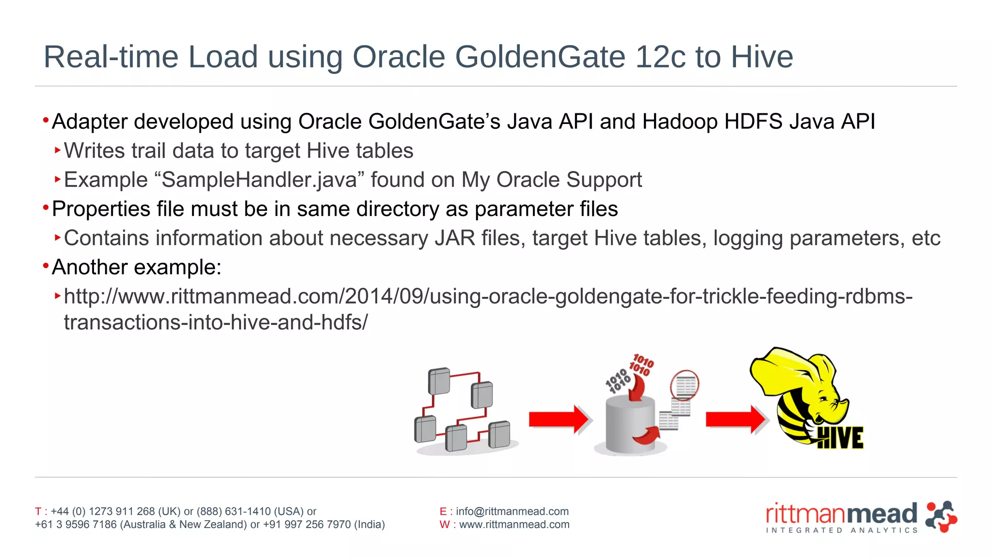 Real-Time Data Replication to Hadoop using GoldenGate 12c Adaptors | PPT
