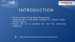 "Real-Time Data Reporting with Power BI" | PPTX