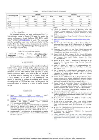 Real time deep-learning based traffic volume count for high-traffic ...