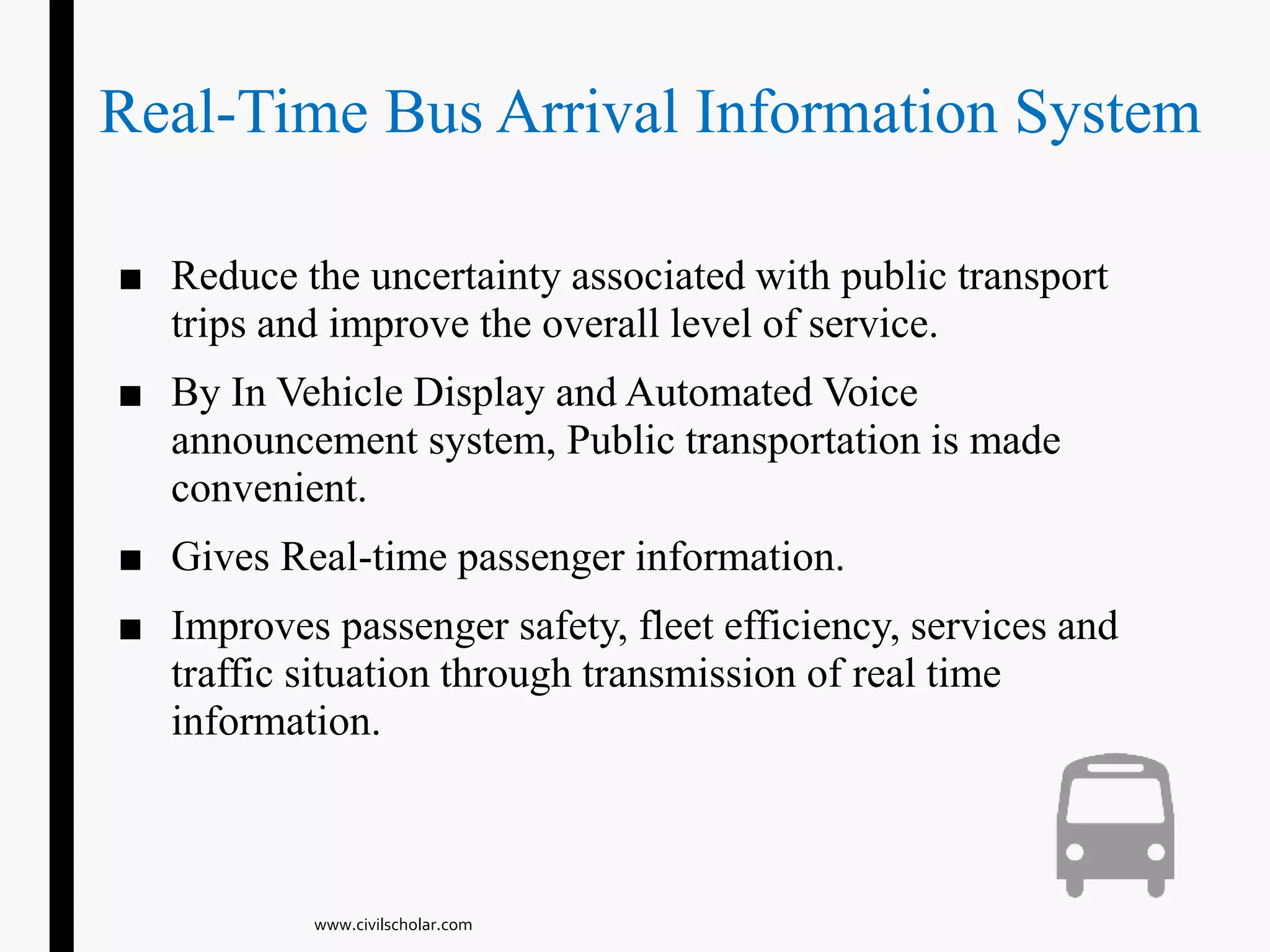Real time information systems in Transportation | PPTX